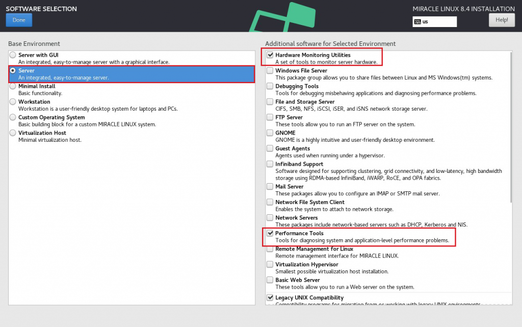 Linux Server Construction | MiracleLinux8.4 ; Install